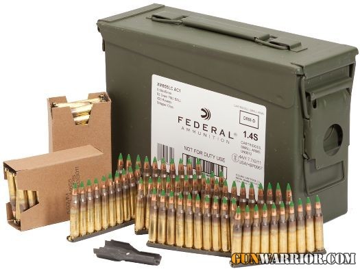 Federal Lake City M855 5.56x45mm 62 Gr. Green Tip FMJ 420 Rds w/Ammo ...